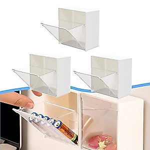 6 Pcs Self Adhesive Small Storage Box,Cotton Pads Holder Dispenser Container Case for Bathroom Cotton Swab, Floss, Hairpin, Rubber Band, Clip Household Organize