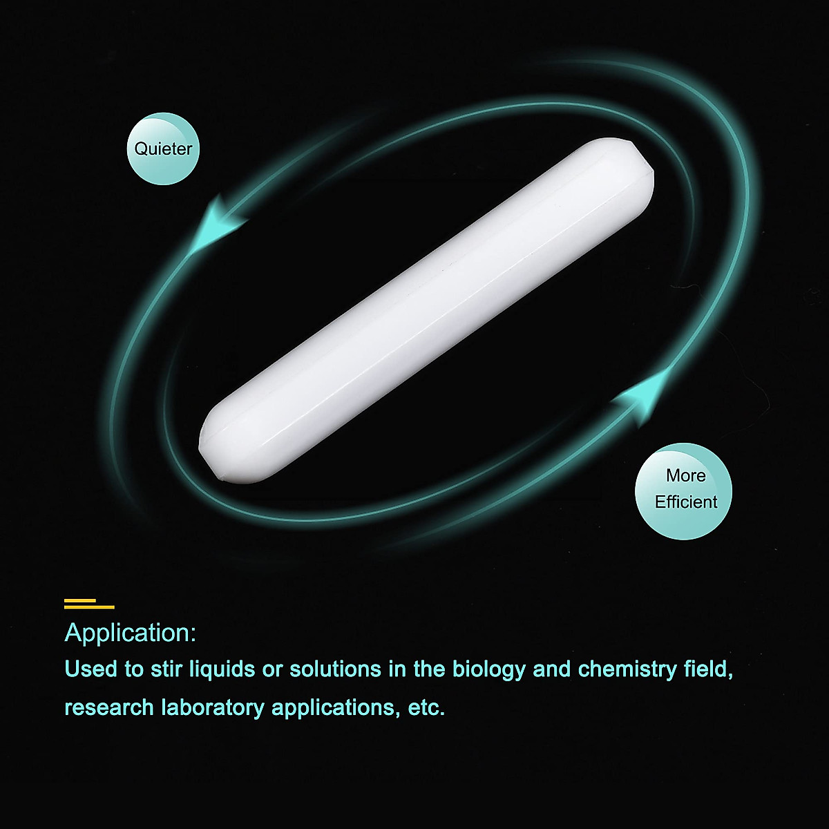 MECCANIXITY Magnetic Stirrer Mixer Stir Bar Rod 50mm(1.97") Cylinder Shape PTFE Coating Magnet White for Laboratory Pack of 2