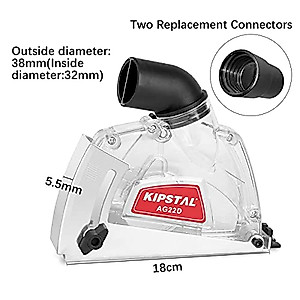 KIPSTAL Cutting Dust Shroud for Angle Grinder 4-1/2-Inch to 5-Inch and Cutting Wheel Diamond Saw Blade 5-Inch X 1 PCS