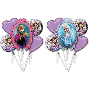 Disney Frozen Birthday Balloon Bouquet - 10 Pieces