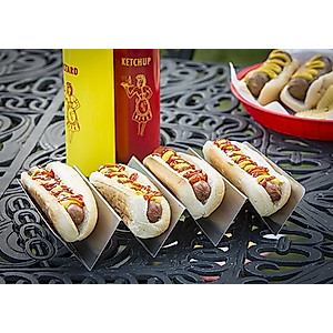 TableCraft BBQ Stainless Steel Hot Dog Prep Tray, Silver, Medium