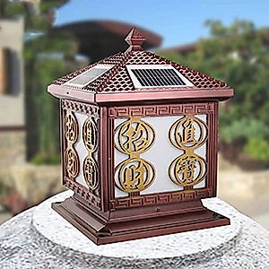 HSCW Brushed Aluminum, Acrylic Solar Outdoor Light Waterproof Decoration Wall Doorpost for Home Garden Post Column Headlight Solar Charging White