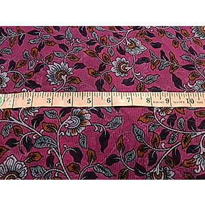 100% Silk Chiffon Floral Printed Fabric Watermelon Pink 44" Wide by The Yard…