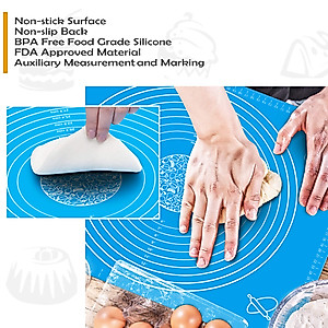 Pastry Mat for Rolling Dough Large Silicone Pastry Kneading Mat Board with Measurements Food Grade Non-stick Non-slip Rolling Board for Dough (20x16 inch)