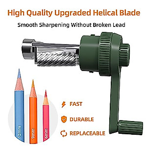 ZMOL Manual Pencil Sharpeners,Handheld Pencil Sharpener for Kids & Large Colored Pencils，Long Point Pencil Sharpener Artist，Jumbo Pencil Sharpeners for School Classroom