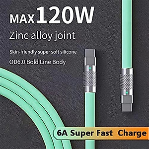 EnergySpot Geek Industrial Style Handmade Custom Type C to C PD 120W Skin-Friendly Silicone Material Fast Charging Cable Metal Plug Shell USB-C Laptop Tablet Phone Universal Charging Cable