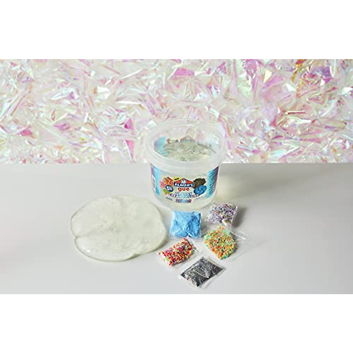 Elmer's GUE Premade Includes 5 Sets of Slime Add-ins, 3 Lb. Bucket, Glassy Clear, Large