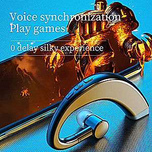 Saycker Bluetooth 5.0 Ear Hook Wireless Headphone, Bluetooth Earpiece, Ear Plug Headset with Microphone, Single Ear Noise Cancelling Earphones Painless Wearing, for Outdoor(Black)