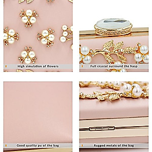 Milisente Women Clutches Pearls Evening Bag Clutch Purse Bags (Light Pink)