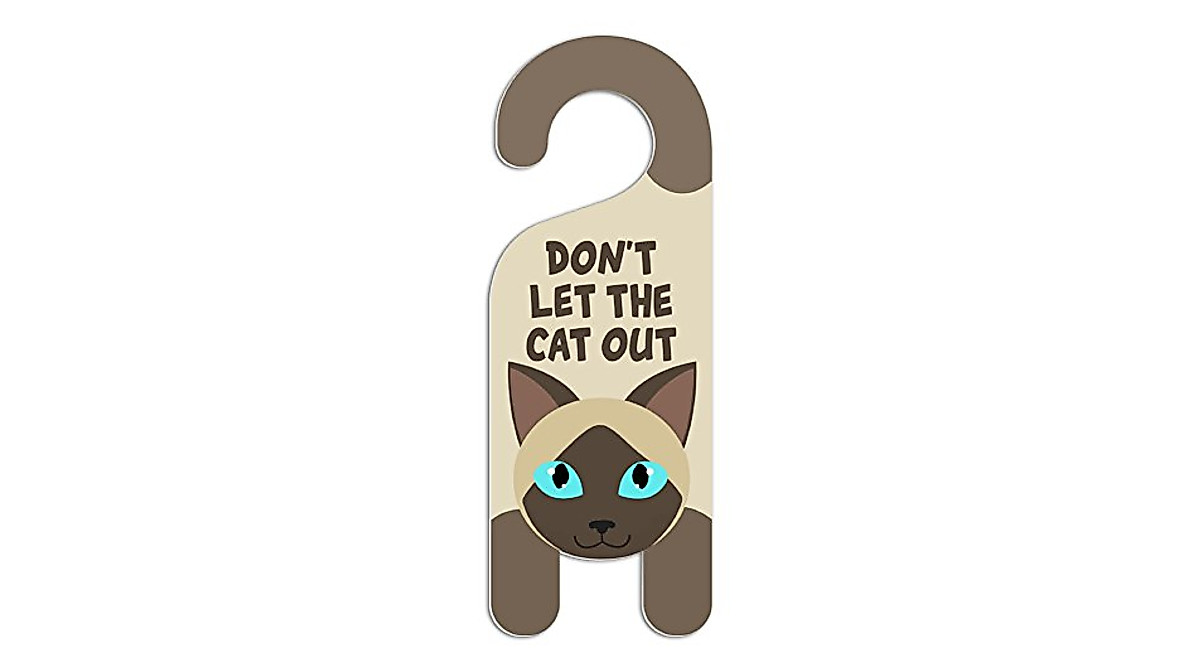 Siamese Cat Do Not Disturb Door Hanger - Durable Pet Sign