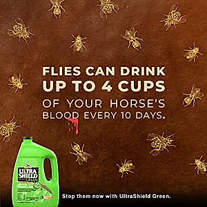 Absorbine UltraShield Green All-Natural Fly Spray for Horses & Dogs, Essential Botanical Oil Eco-Safe Formula Repels & Controls Ticks, Flies, Mosquitoes, Gnats, 128oz Gallon Refill