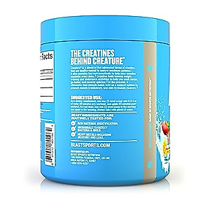 Beast Sports Nutrition Creature, Fruit Blast - 60 Servings - 5 Forms of Creatine + Creatine Optimizers - Improve Strength, Muscle Tone, Endurance, Recovery & Energy Production