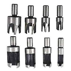 Wood Plug Cutter Carbon Steel Straight and Taper Claw Drill Bit Set 8Pcs Fit for Woodworking Hole Saw Cutting 6mm 10mm 13mm 16mm