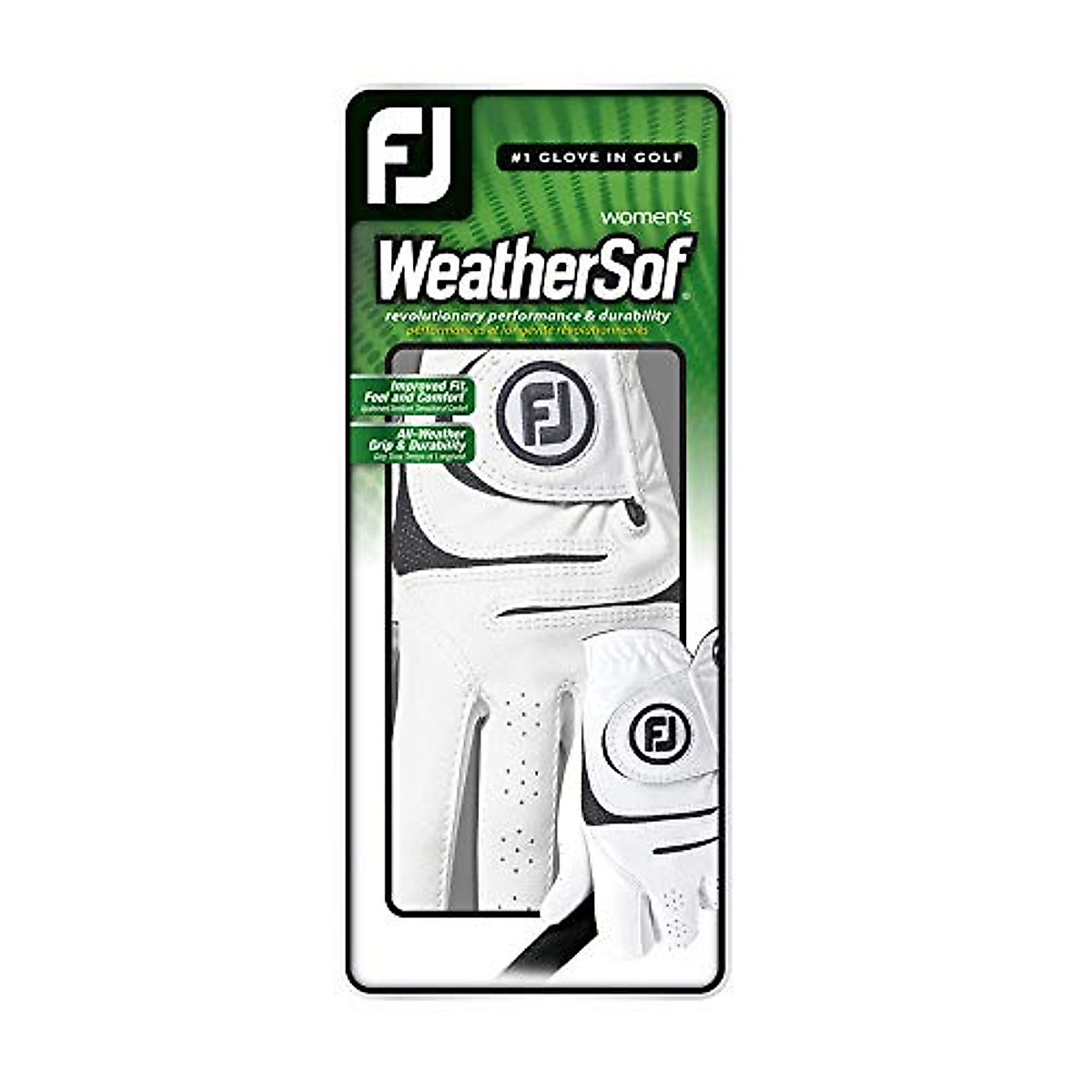 FootJoy Women's WeatherSof Golf Glove, White Medium, Worn on Left Hand