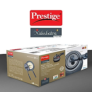 Prestige 3 Litres Nakshatra Plus Svachh Induction Base Inner Lid Hard Anodized Pressure Cooker | Black | Deep lid Spillage Control | Handi | Anti-Bulge Base | Sturdy Handle