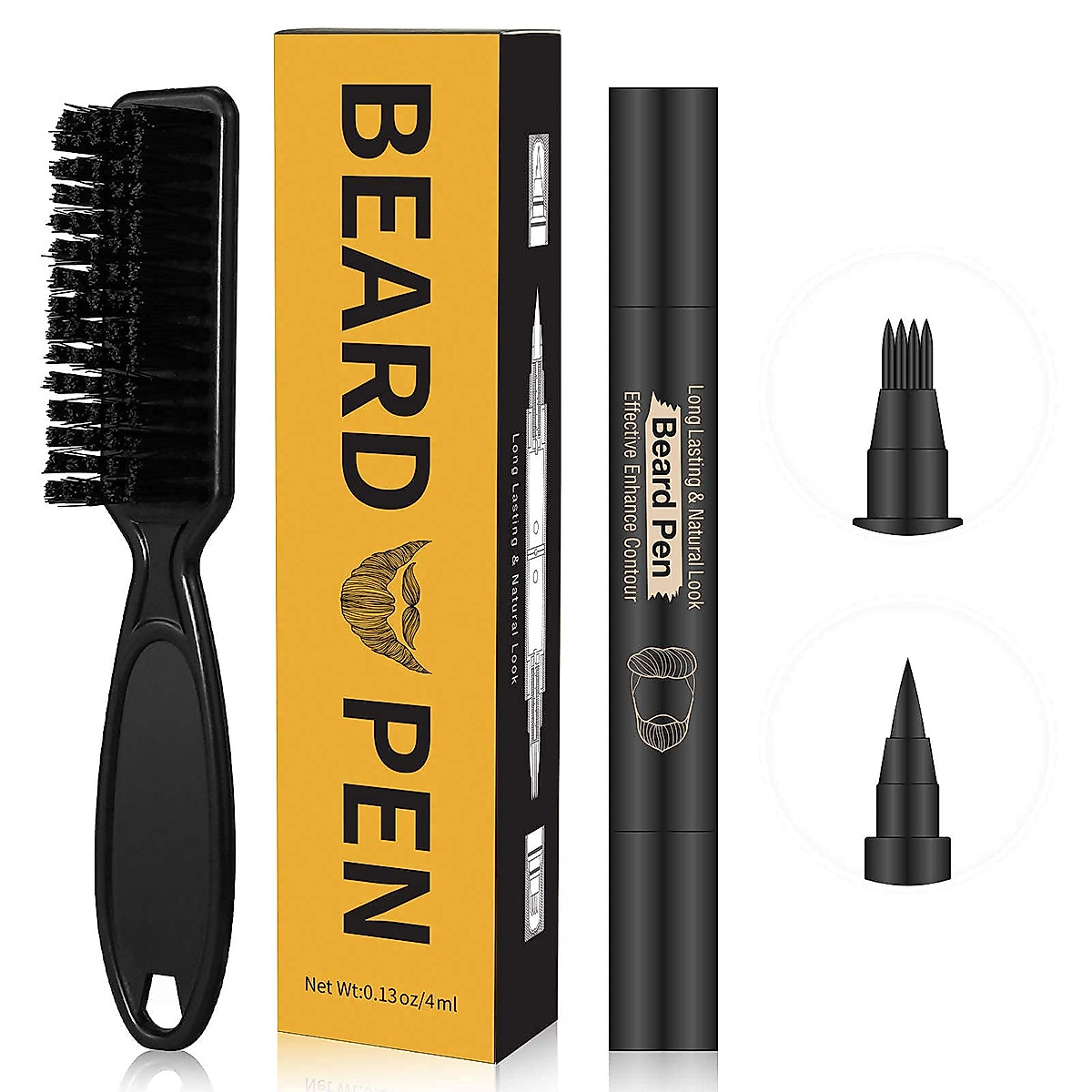 Men Beard Dye Black Coloring The Grey Hair Dyeing Shampoo & Beard Pen