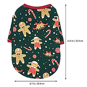 Gingerbread Man Pattern Pet Coat Dog Christmas Clothes Adorable Pet Party Outfit- Pet Party