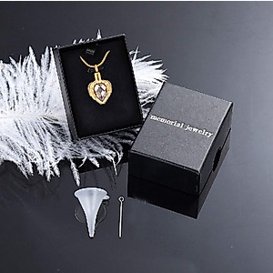 memorial jewelry Gold Angel Wings Glass Heart Urn Pet/Human Cremation Pendant Necklace Jewelry for Ashes