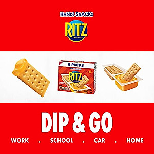 Handi-Snacks RITZ Crackers 'N Cheesy Dip Snack Packs, 12 Boxes of 6 Snack Packs (72 Total Packs)