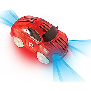 Mindscope Twister Tracks Trax 360 Loop 13' (feet) of Neon Glow in The Dark Track with One LED Light-Up Race Series Car