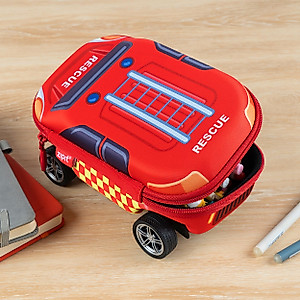 ZIPIT Fire Truck Pencil Case for Boys, Large Capacity Pencil Box for School