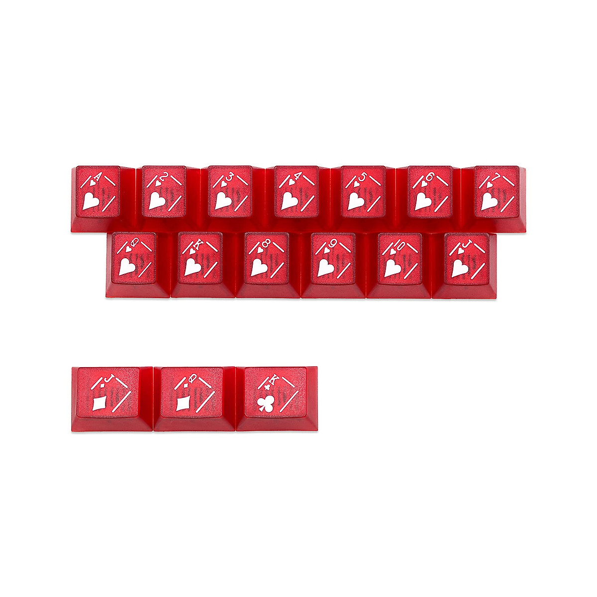 Taihao Cubic Playing Cards doubleshots keycaps gaming keys OEM mechanical keyboards keycaps profile Blue Grey Red Green Purple (Poker16 Key Green x1)