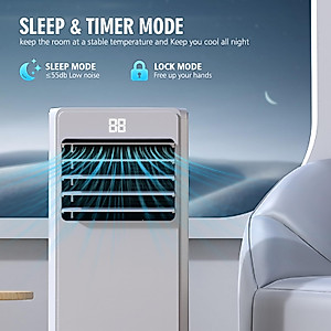 Loorow 10000 BTU Portable Air Conditioners Cool up to 400 Sq.Ft, 4-in-1 Portable ac Unit, Dehumidifier and Fan with Remote Control, 24H Timer, Sleep Mode, LED Display, Window Kit Included