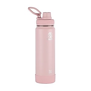 Takeya Actives 24 oz Vacuum Insulated Stainless Steel Water Bottle with Spout Lid, Premium Quality, Blush