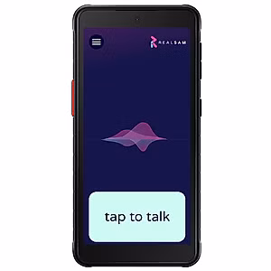 RealSAM Pocket Voice-Operated Unlocked 5G Smartphone for The Blind and Visually Impaired; Just Tap The Screen and Talk, It's That Simple (No Hunting Icons or Swiping Needed)