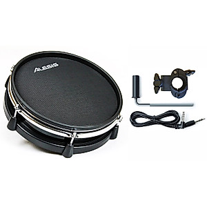 Alesis Command 10 inch Mesh Drum Pad with Clamp and Silverline Audio 10ft Trigger Cable Bundle [Compatible with Roland/Yamaha/Simmons/Ion]