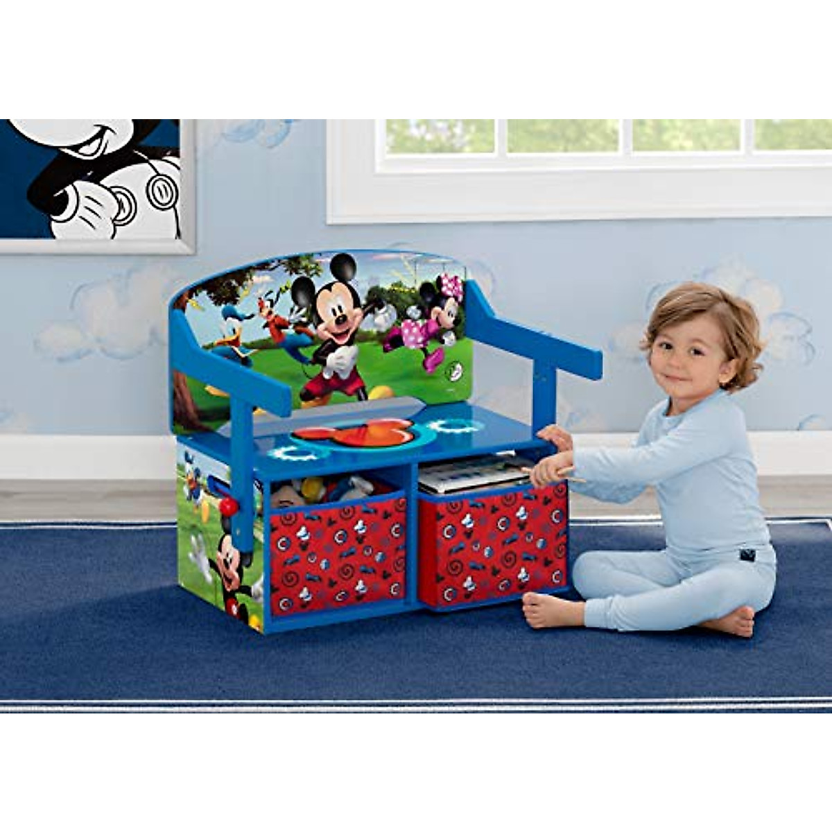 Delta Children Kids Convertible Activity Bench - Greenguard Gold Certified, Disney Mickey Mouse
