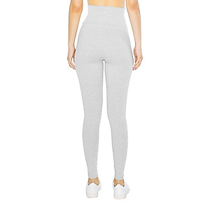 American Apparel Women's Cotton Spandex Jersey High-Waist Leggings, Heather Grey, Small