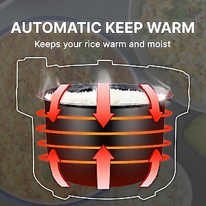 Commercial Rice Cooker Large Capacity Rice Cooker & Rice Warmer - Extra Large Rice Cooker 35 Cups Raw / 70 Cups Cooked Big Rice Cooker 35 Cups Raw Rice Cooker 70 Cups Cooked 120V/1500W, ETL Listed