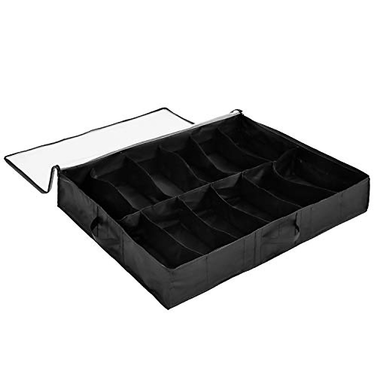Surblue 12 Pairs Under Bag Shoe Organizer Storage Bag size 2 Pair (Black)