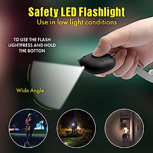 Keychain Set for Girls with Personal Alarm, Funseeya Keychain Accessories with Personal Sound Siren, Cute Pom Pom, Locking Carabiner Clip and Whistle