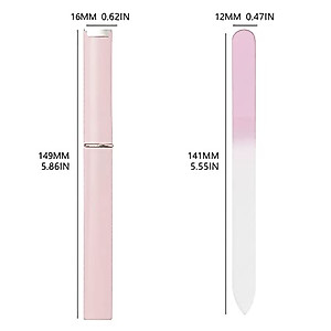 Glass Nail File Glass Nail File With Case Double Sided Etched Surface Files Professionals Glass File Stocking Stuffers For Women Fingernail Polish Removers compatible with Machine (Blue, One Size)