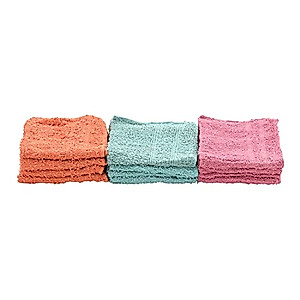 Shop LC 12ct Pink Light Blue Orange Wash Cloths Cotton Quick Drying Ultra Soft