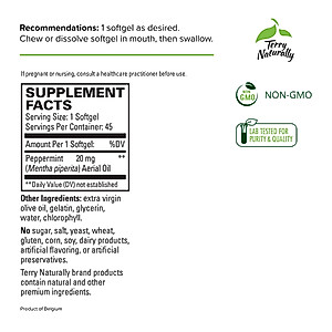 Terry Naturally Fresh Breath Gels (3 Pack) - Cool Mint Flavor, 45 Softgels - Sugar-Free Peppermint Oil Breath Mints, Chemical-Free - Non-GMO, Gluten-Free - 135 Servings