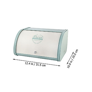 Bread Bin Roll Top Bread Box Metal Bread Case Bread Storage Bin Container Farmhouse Bread Dispenser Large Capacity Fingerprint Proof for Kitchen Counter Bread Storage Container