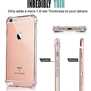 iPhone SE 2nd 2020 New/iPhone SE 3 2022, iPhone 8, iPhone 7 Case, Screen Protector Slim Shock Absorption Reinforced Corner Soft TPU Silicone Clear iPhone SE 3 2022 Case 4.7" (Clear)