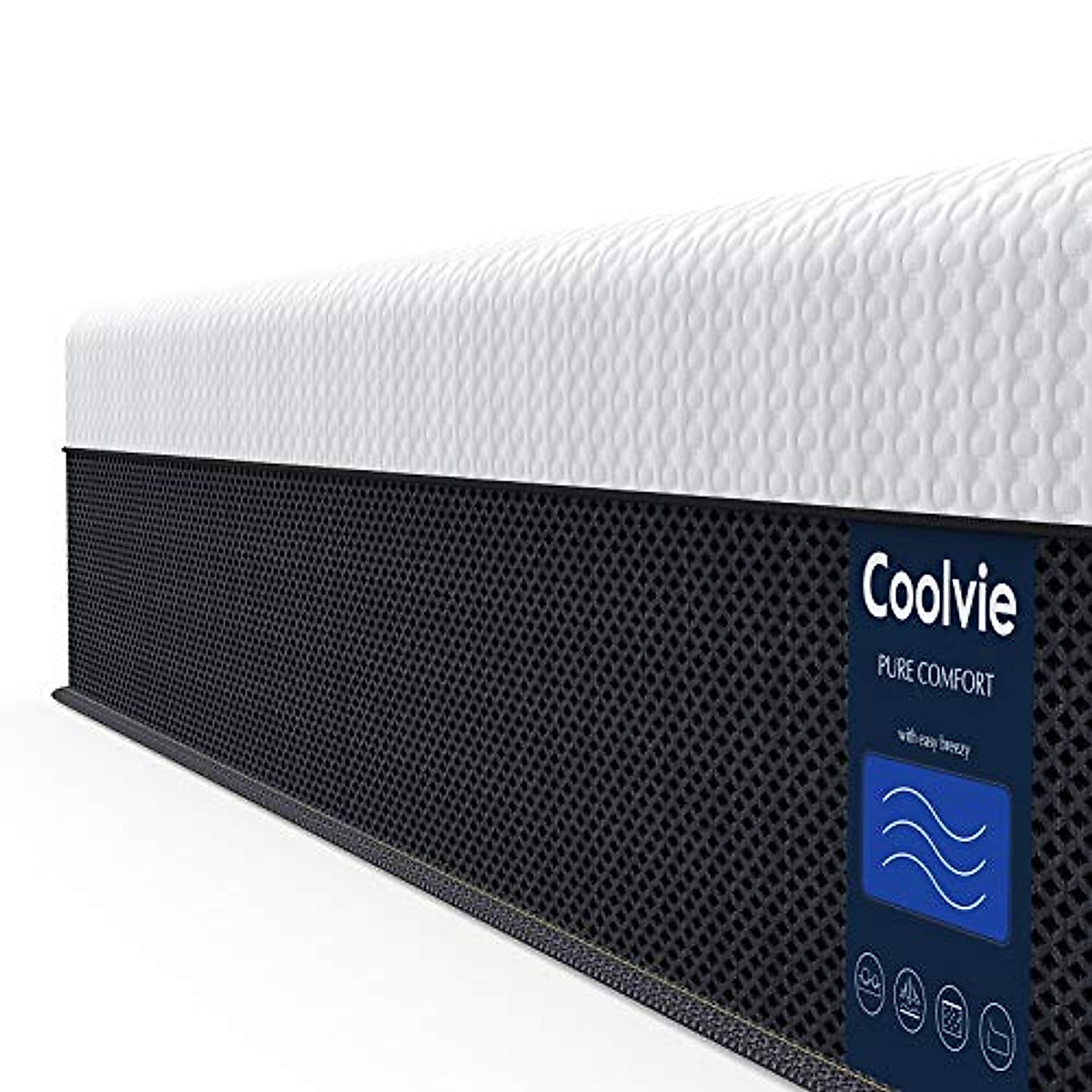 Coolvie Queen Size Mattress, 10 Inch Cooling Gel Memory Foam Mattress, Pocket Innerspring Hybrid Mattress for Motion Isolation & Pressure Relidf, Mattress in a Box, 100 Night Trial