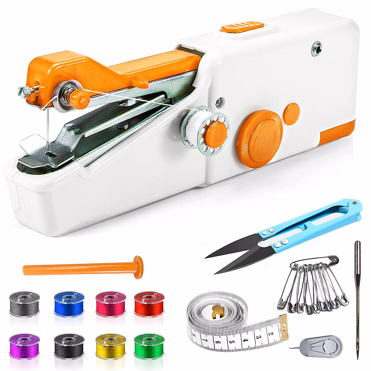 Handheld Sewing Machine, Portable Sewing Machine for Beginners, Battery Operated Mini Sewing Machines Small Sewing Device for Quick Stitching, Home Travel DIY