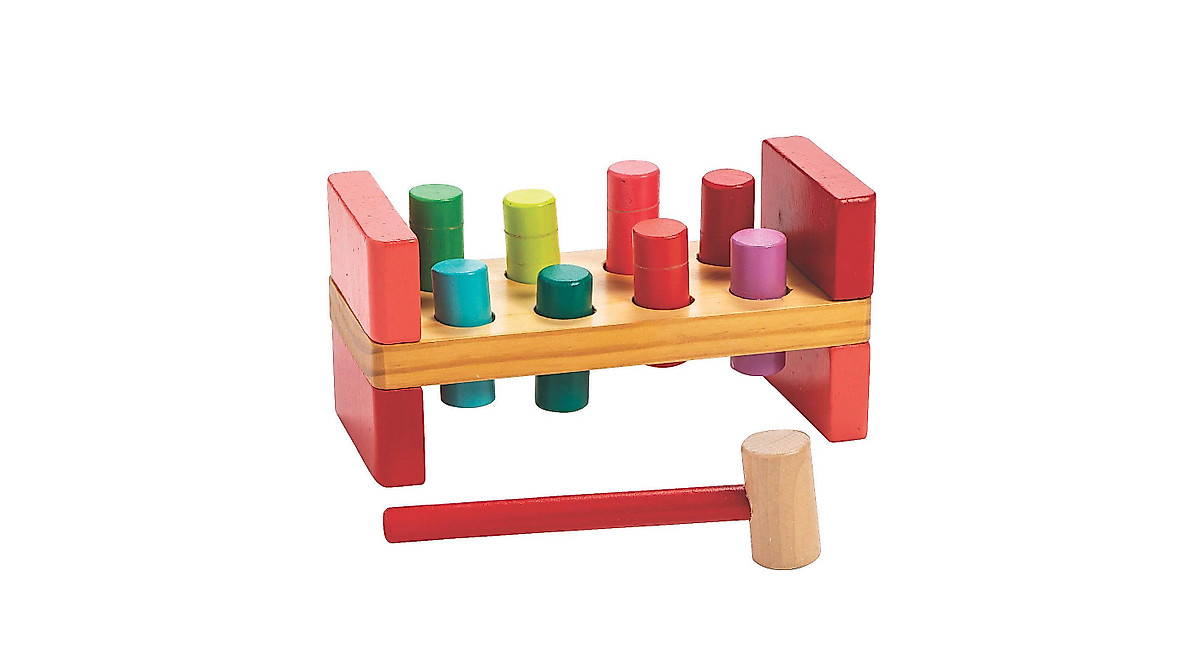 Fun Express Wooden Hammer and Peg Set - Educational Toy for Kids