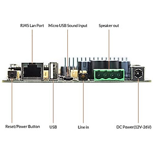 Arylic WiFi&Bluetooth 5.0 Home Audio Amplifier with 50+50W 21V DC/2.0 Stereo Channel&Mono,multizone Streaming Amplifier Board with Airplay,Spotify Connect for DIY Speakers Board- Up2stream Amp V4