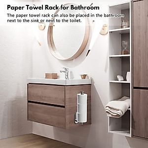 Ablink Paper Towel Holder Under Cabinet, Paper Towel Rack Adhesive and Wall Mounted, Paper Towel Mount 13 Inches 304 Stainless Steel for Kitchen and Bathroom
