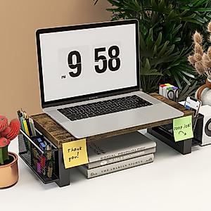 WESTREE Monitor Stand Riser with Storage, Desktop Computer Monitor Stand, Multi-Purpose Desk Organizer Shelf for Laptop Computer PC