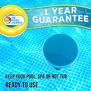 U.S. Pool Supply Floating Spa, Hot Tub & Small Pool Chlorine and Bromine Chemical Dispenser - Holds 1" Tablets, 13 Flow Level Control Setting