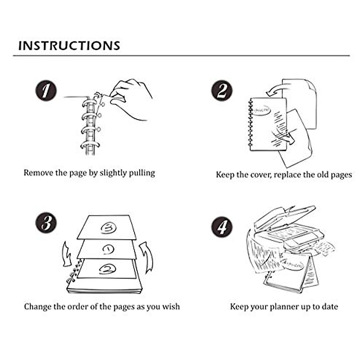 Notes Refill Pages fits 9-Disc Classic Happy Planners, Notes Refills, Pre-punched Happy Planner Inserts