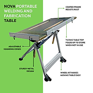 NOVA Portable Welding and Fabrication Table Adjustable Tilt Heavy Duty