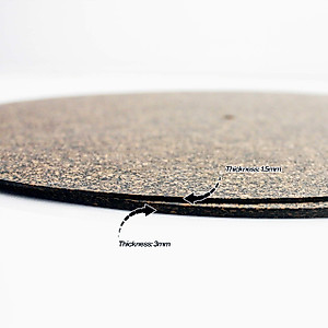 Turntable Mat Slipmat Cork and Rubber (Diameter: 30cm/11.8in Thickness: 3mm 1/16in) Vinyl Record Improve Sound Quality Reduce Vibrations Absorb Resonances DIY Upgrade Platter - Unihom